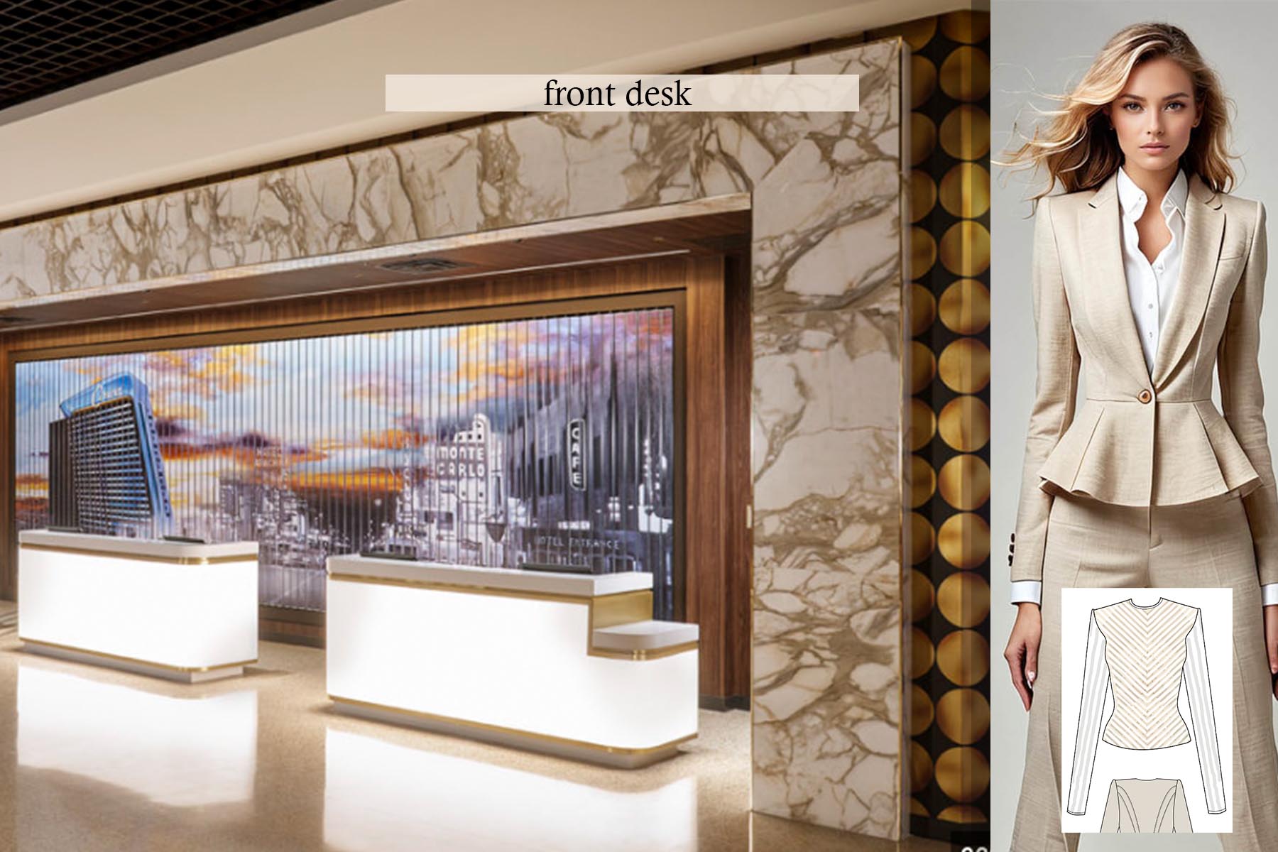 Front Desk Uniforms – FOH custom designed uniforms, uniform designer nyc
